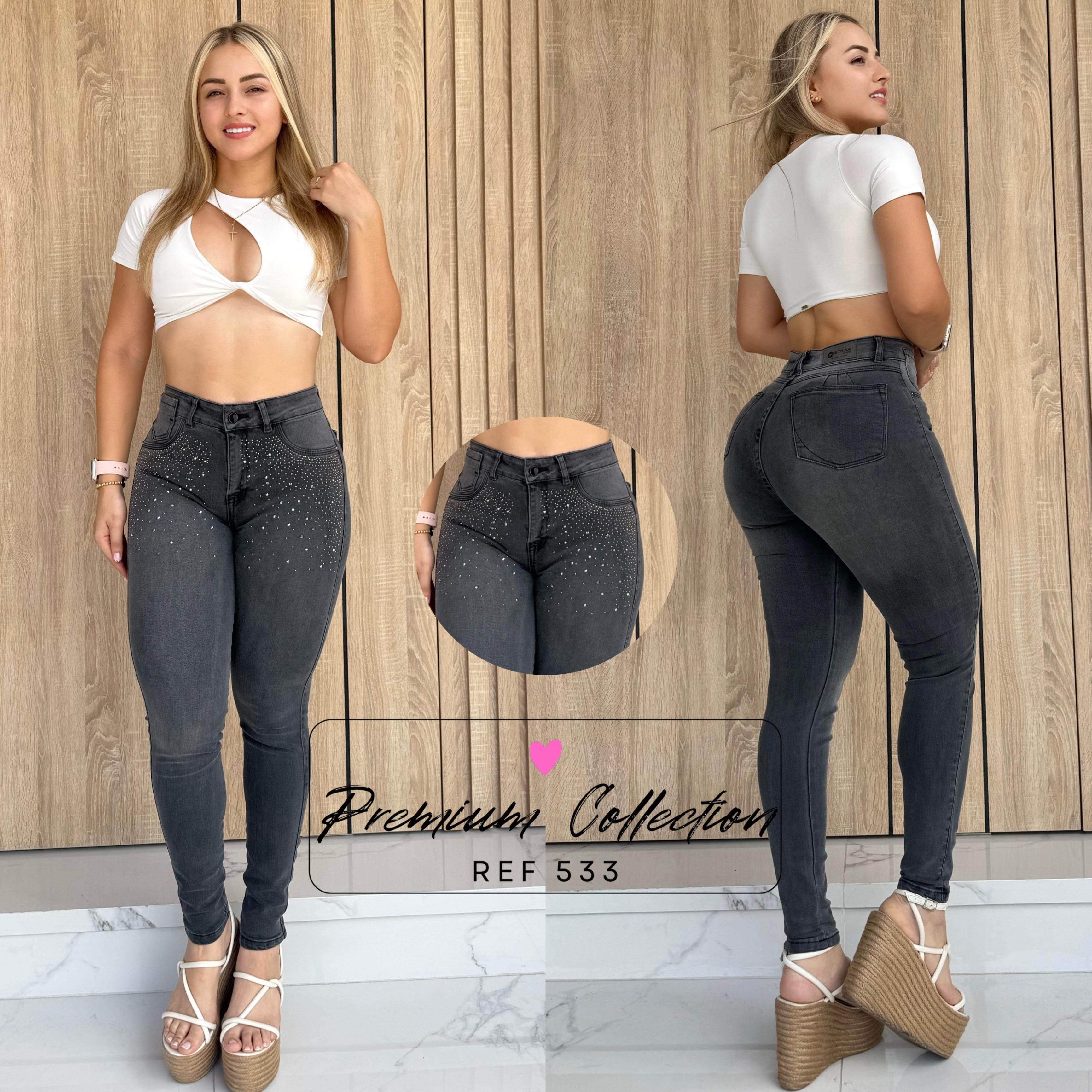 JEANS DAMA 1 BOTON TIRO ALTO RF:533 – ETHIKA
