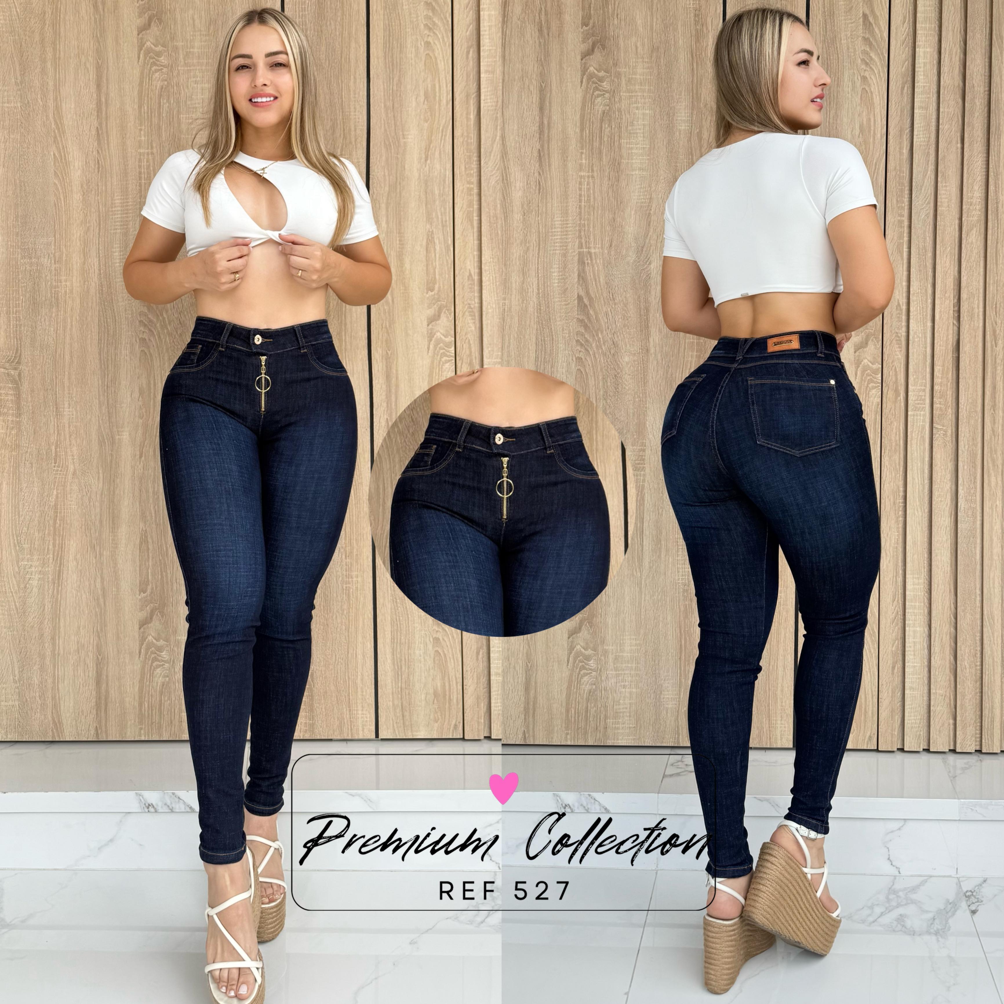 JEANS DE DAMA 1 BOTON LEVANTA COLA REF:527 – ETHIKA